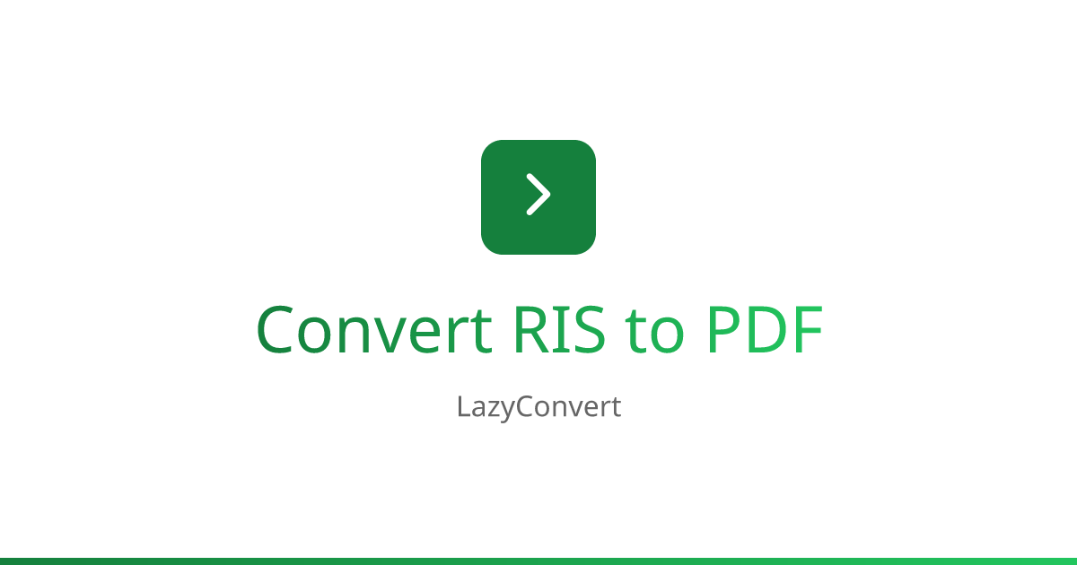 RIS to PDF Online Converter [Free]