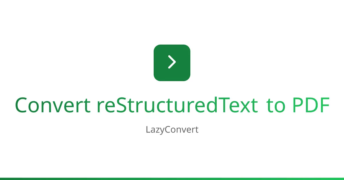 reStructuredText to PDF Online Converter [Free]